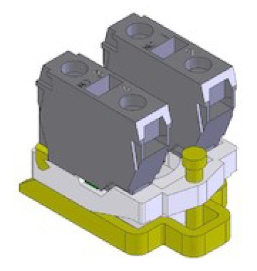 Blocco contatto basetta +1 contatto NO/1 contatto NC Dhollandia 73014D